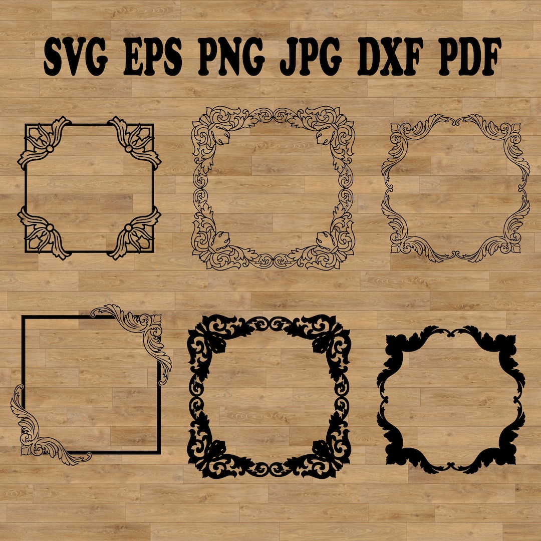 Western Frame Svg, Scroll Svg Baroque Svg, Filigree Svg, Decorative ...