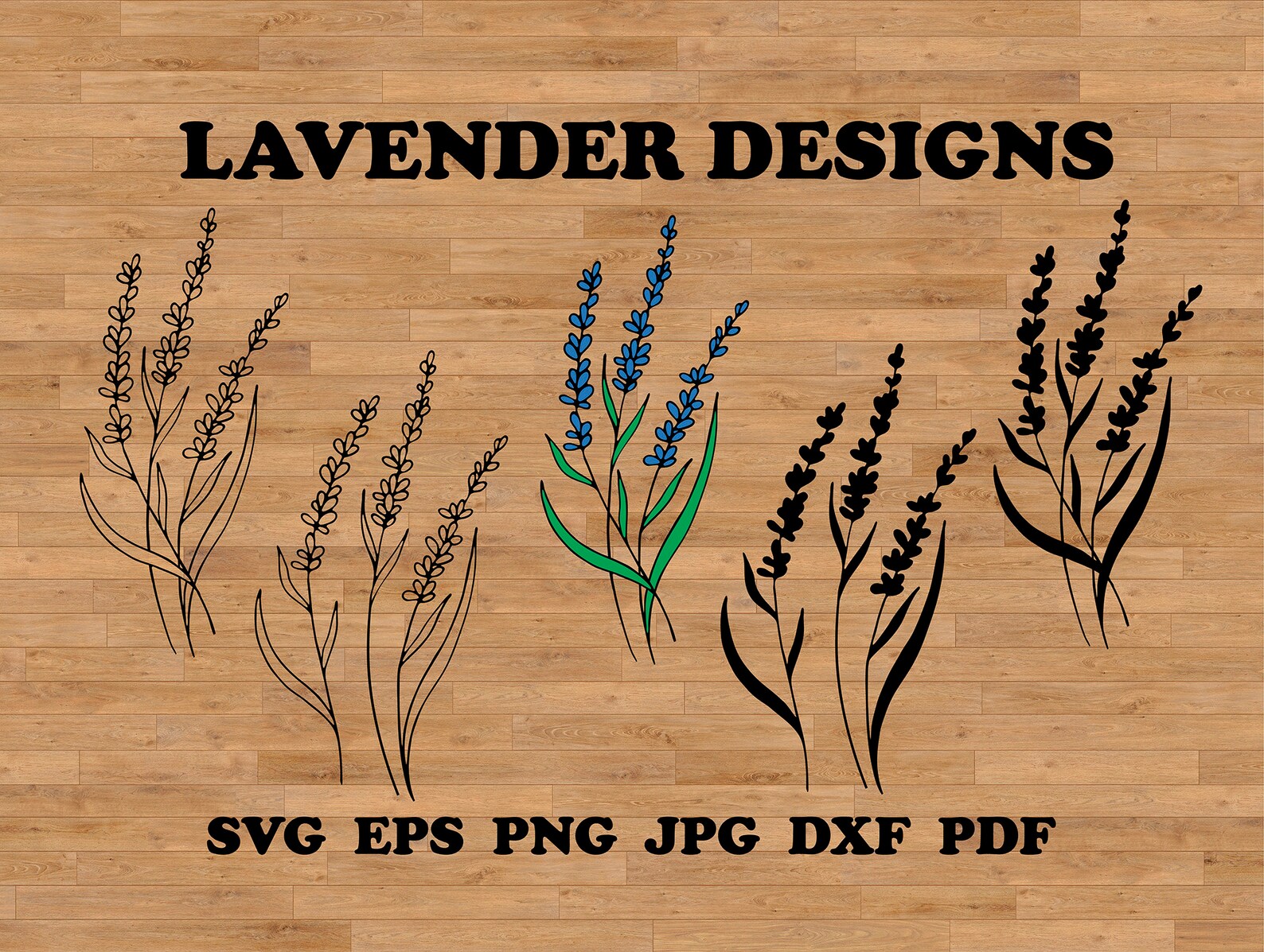 Lavender Svg File Flower Svg Bundle Plotter File Floral | Etsy