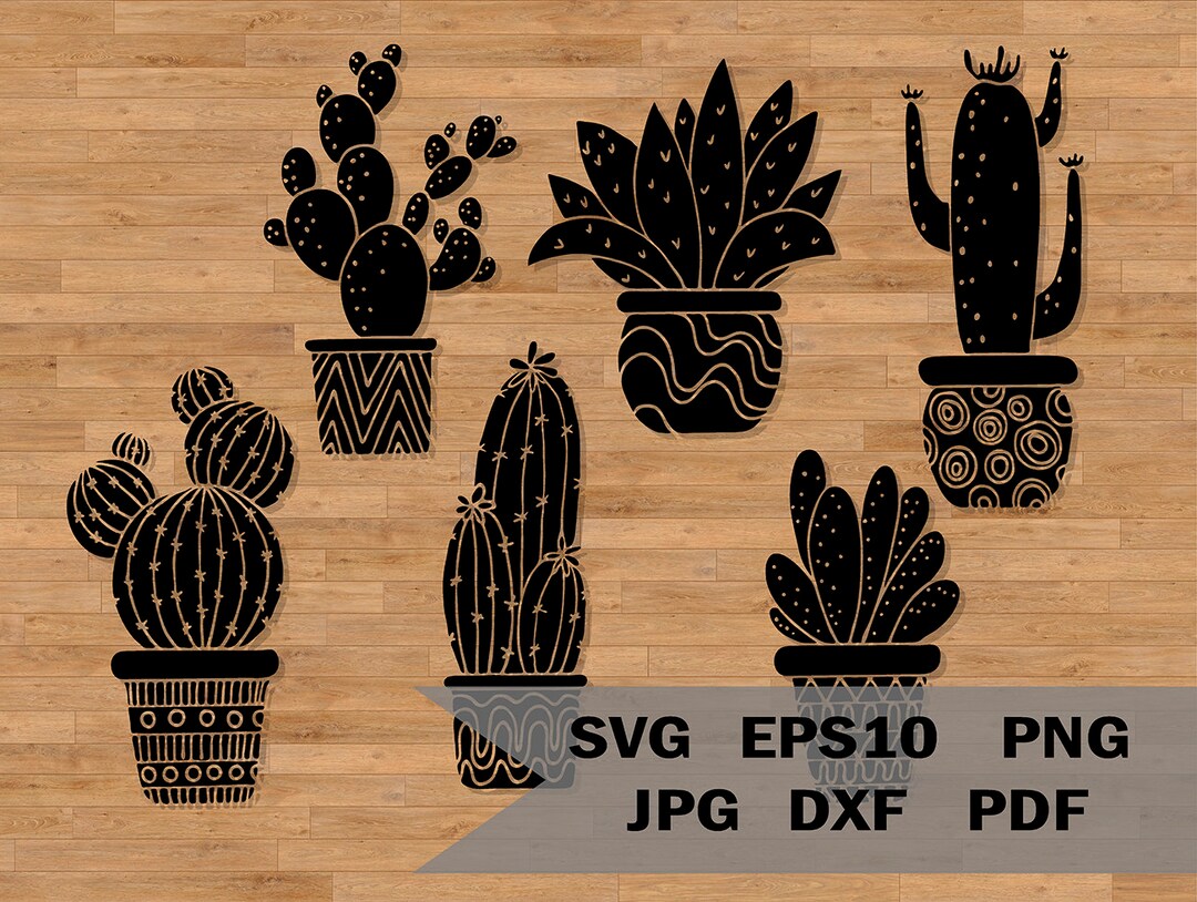 Modelo de cacto svg, clipart de cacto, suculenta svg, arquivo de corte ...