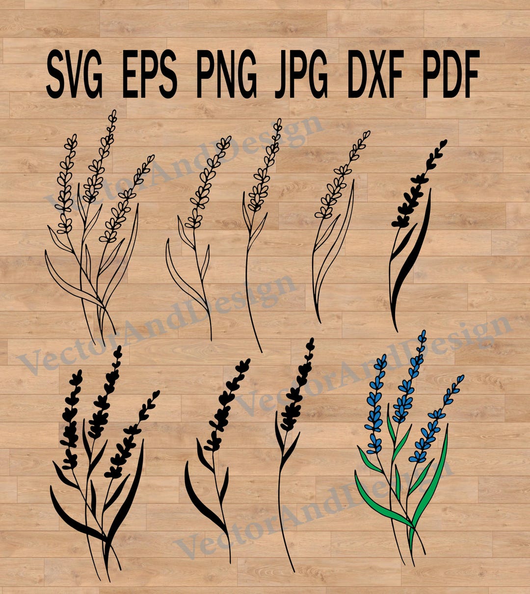 Lavender Svg File, Flower Bundle Plotter File, Wildflowers Silhouette ...