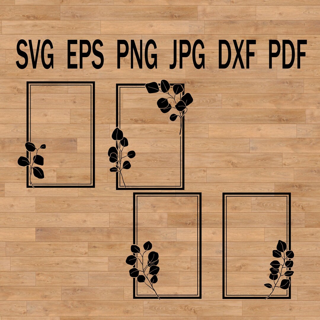 Eucalyptus Frame Svg Botanical Line Art Png Wedding Design for Cards - Etsy
