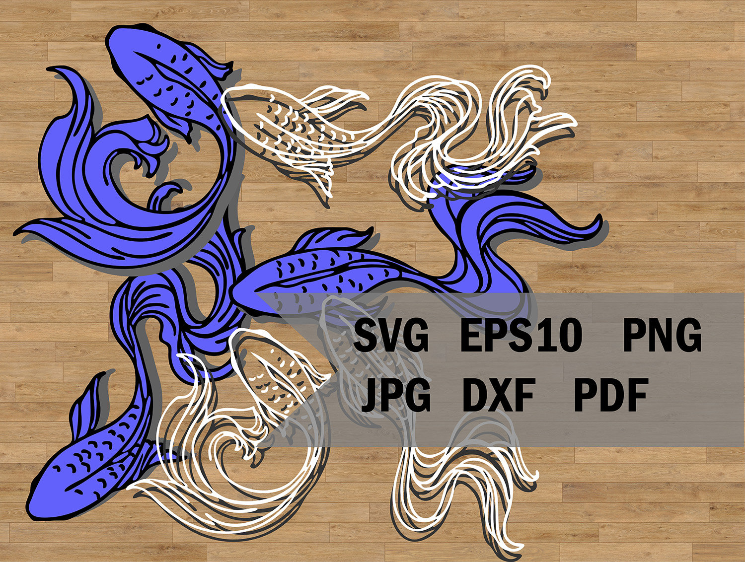 Set of 3 Pisces Fishes SVG cut file for Cricut and | Etsy