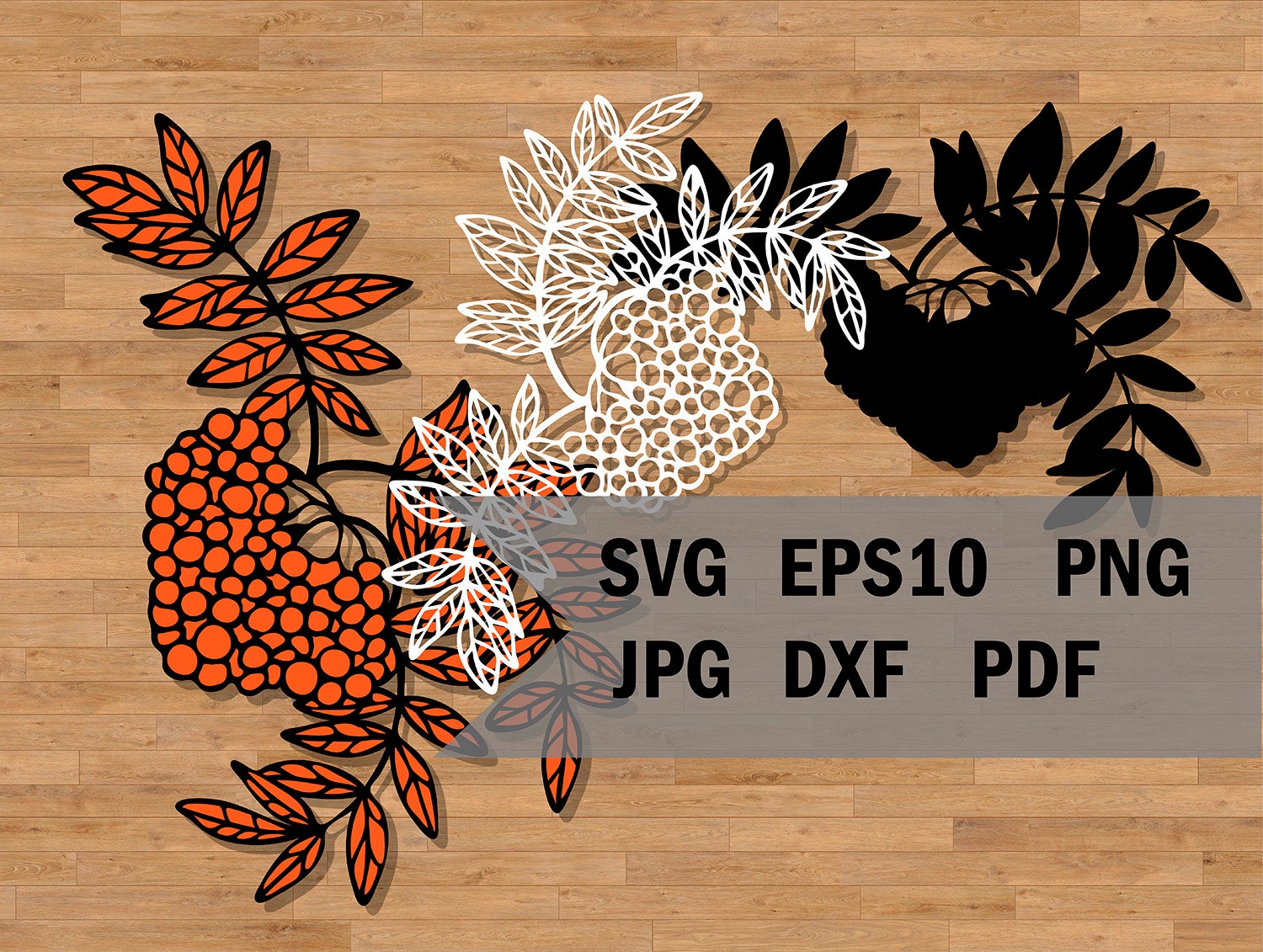 Rowan SVG Cut File for Cricut and Silhouette, Vector Graphics Berries ...