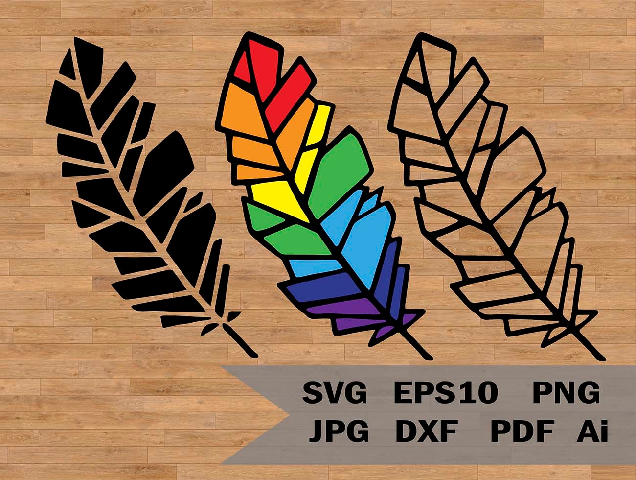 Set of Decorative Feathers Svg Svg Template for Cutting SVG - Etsy