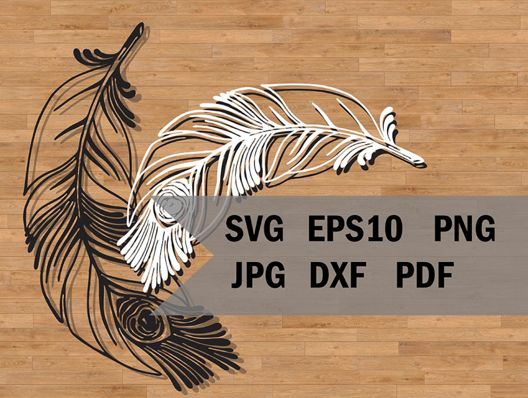 Feather Decorative SVG Cut File for Cricut and Silhouette, Vector ...