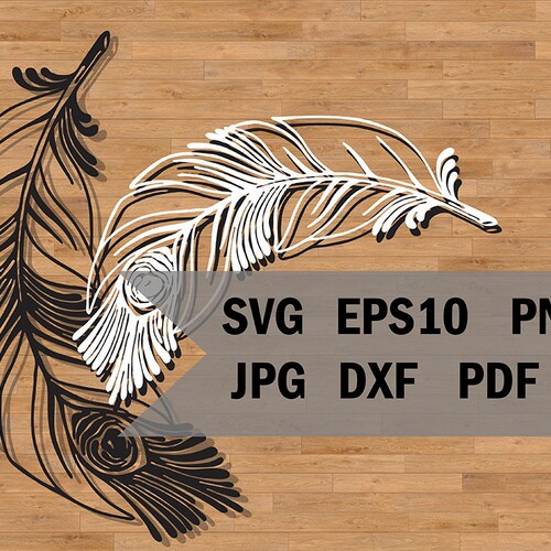Elegant Feather SVG Cut File for Cricut and Silhouette Vector | Etsy