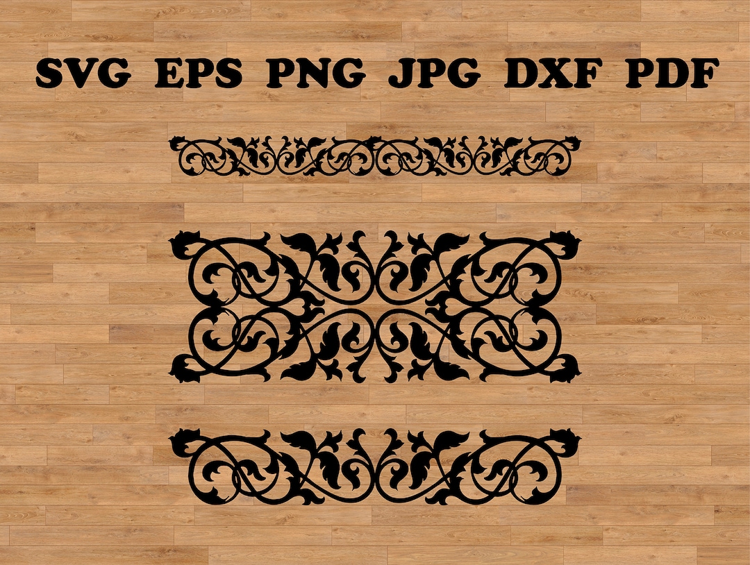 Damask Border Svg, Decorative Border, Border Ornament Svg, Design ...