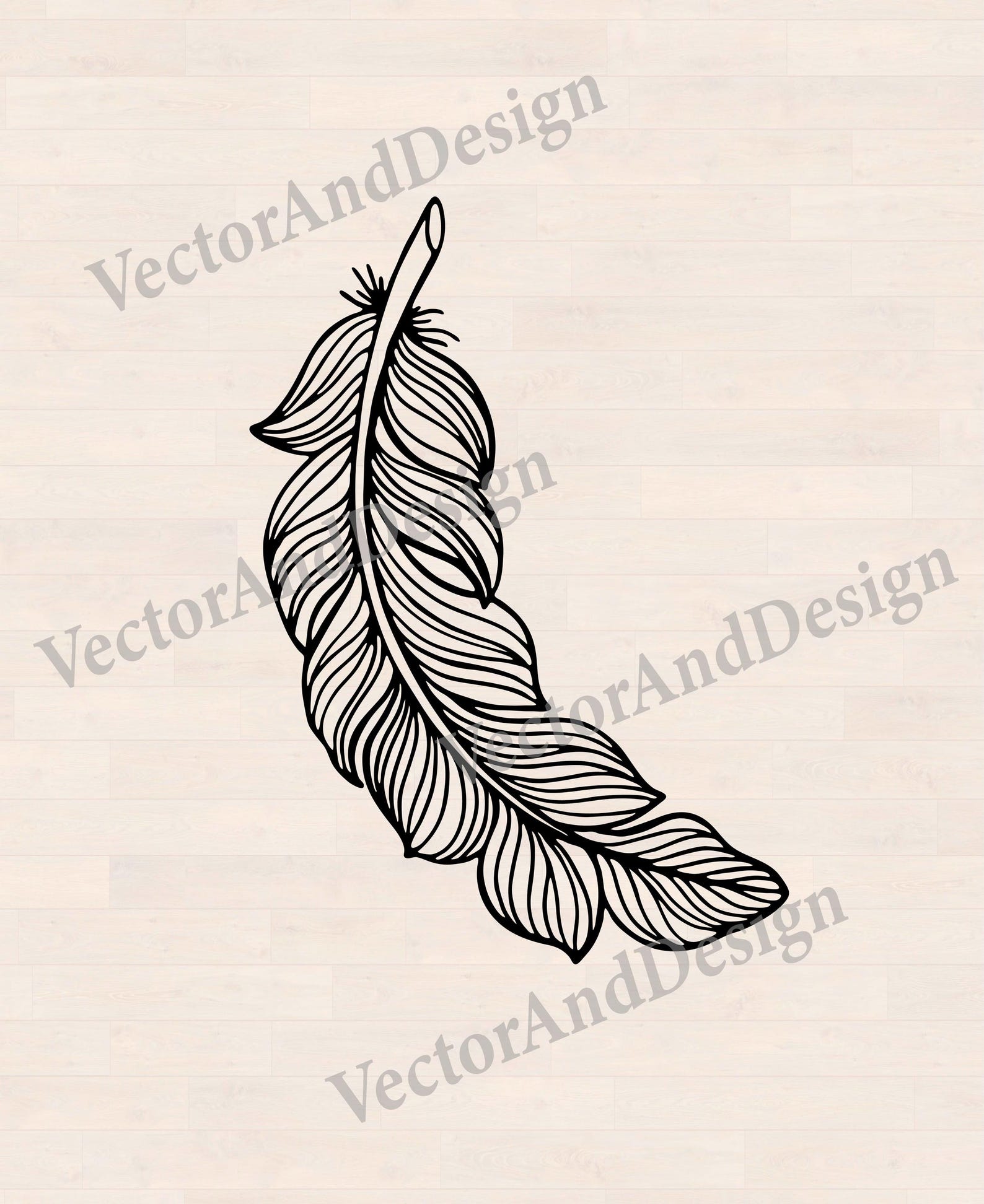 Feather SVG Cut File for Cricut and Silhouette, Vector Graphics Cutting ...