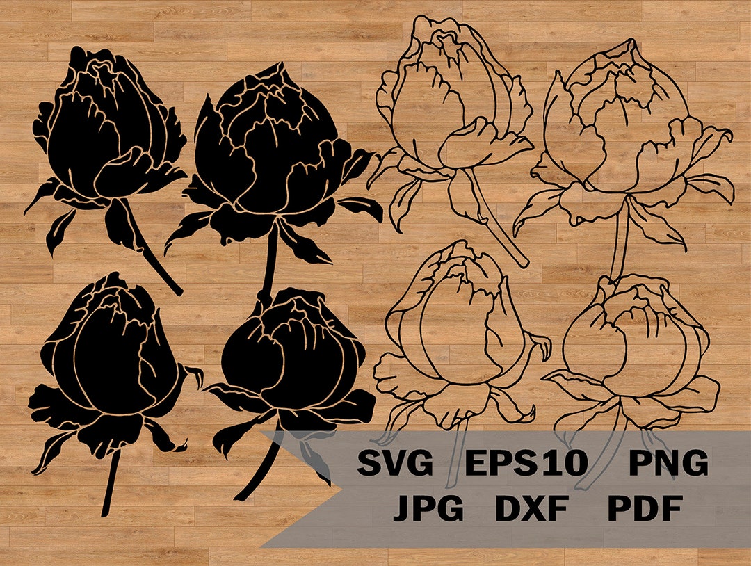 Rose Buds Template Svg, Floral Pattern for Cutting and Decor, Stencil ...