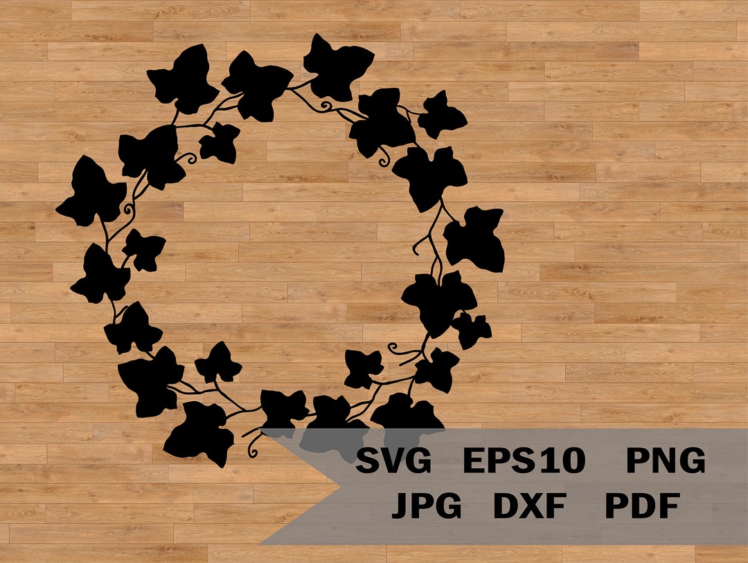 Hand Drawn Svg, Ivy Wreath Clipart, Leaf Wreath Clipart, Vines Clipart ...