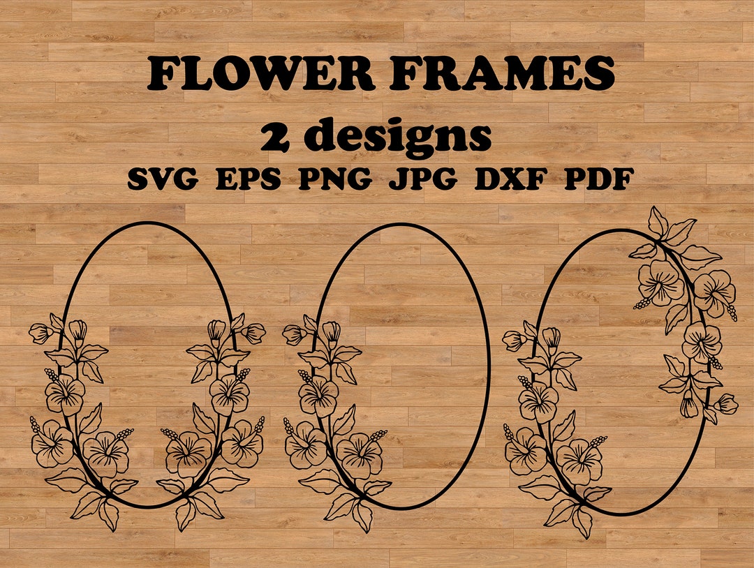 Hibiscus Frame Svg, Circle Frames Png, Floral Frame Clipart, Vector ...
