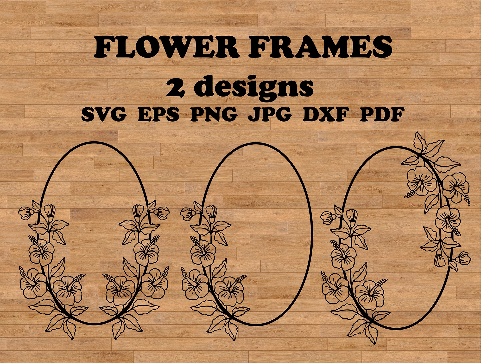 Hibiscus Frame Svg Circle Frames Png Floral Frame Clipart - Etsy