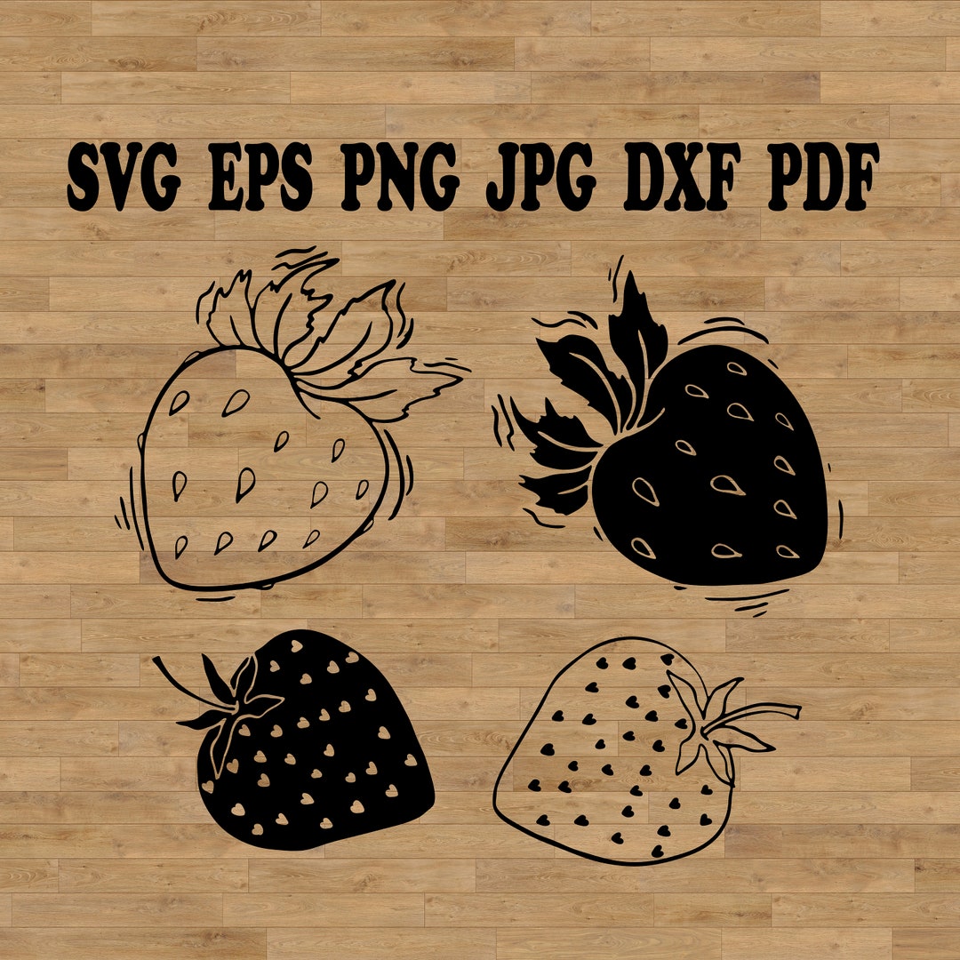 Strawberry Svg, Strawbery Silhouette, Strawberry Cricut, Strawberry ...