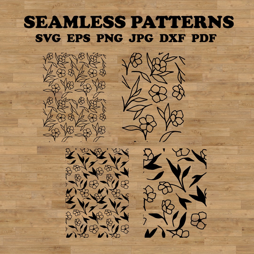 Pattern Flowers Svg, Seamless Pattern Svg, Botanical Cricut, Cute Vinyl ...
