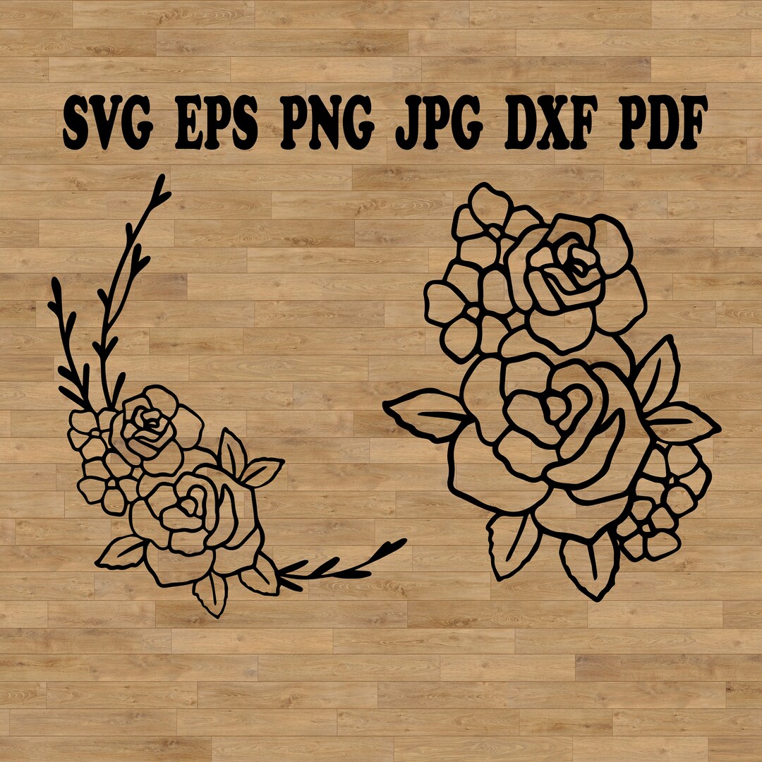 Bouquet of Roses Svg, Bundle Flowers Svg, Floral Bouquet Png, Hand ...