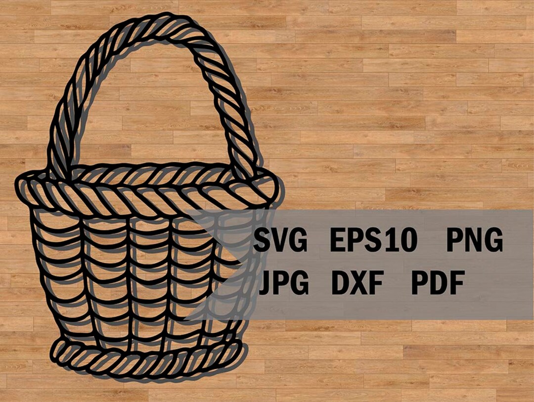 Wicker Basket Design, Cute Cutout Template, SVG Basket, Cricut and ...