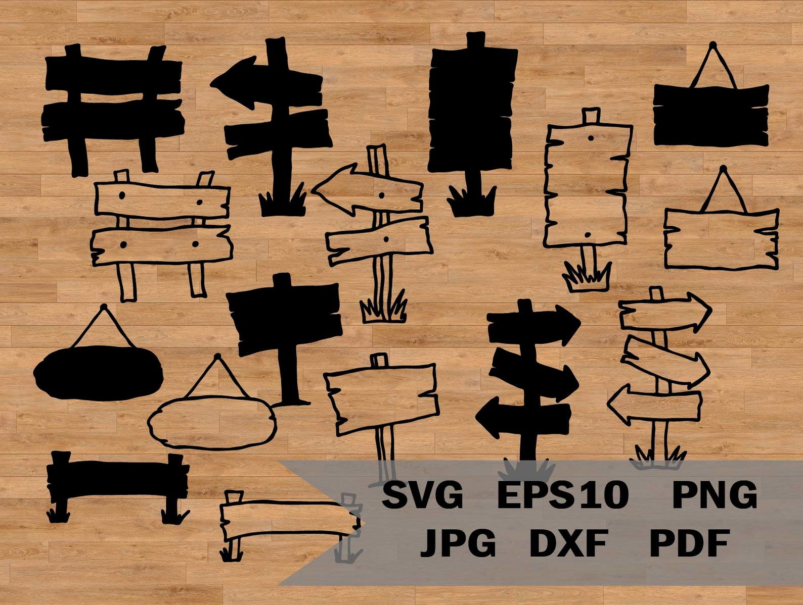 Wooden Banner Template Svg, Wood Sign Cut File, Wood Signs Svg, Road ...