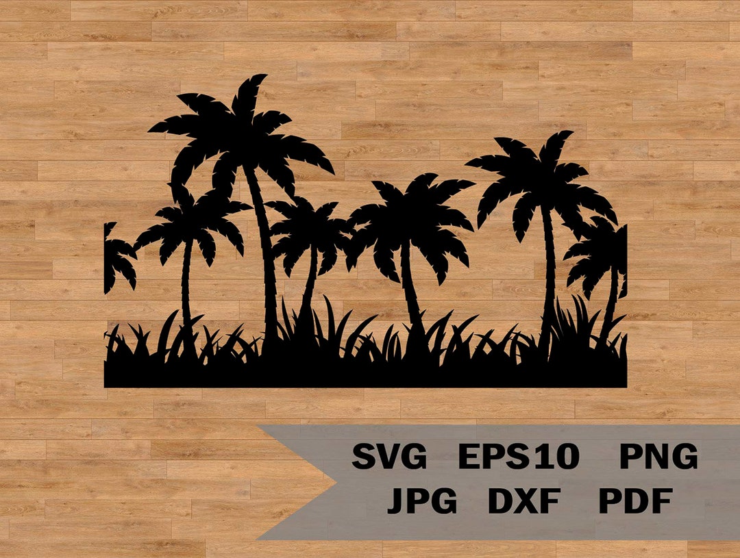 Palmera SVG, Paisaje SVG, Naturaleza SVG, Palm eps, playa svg dxf ...