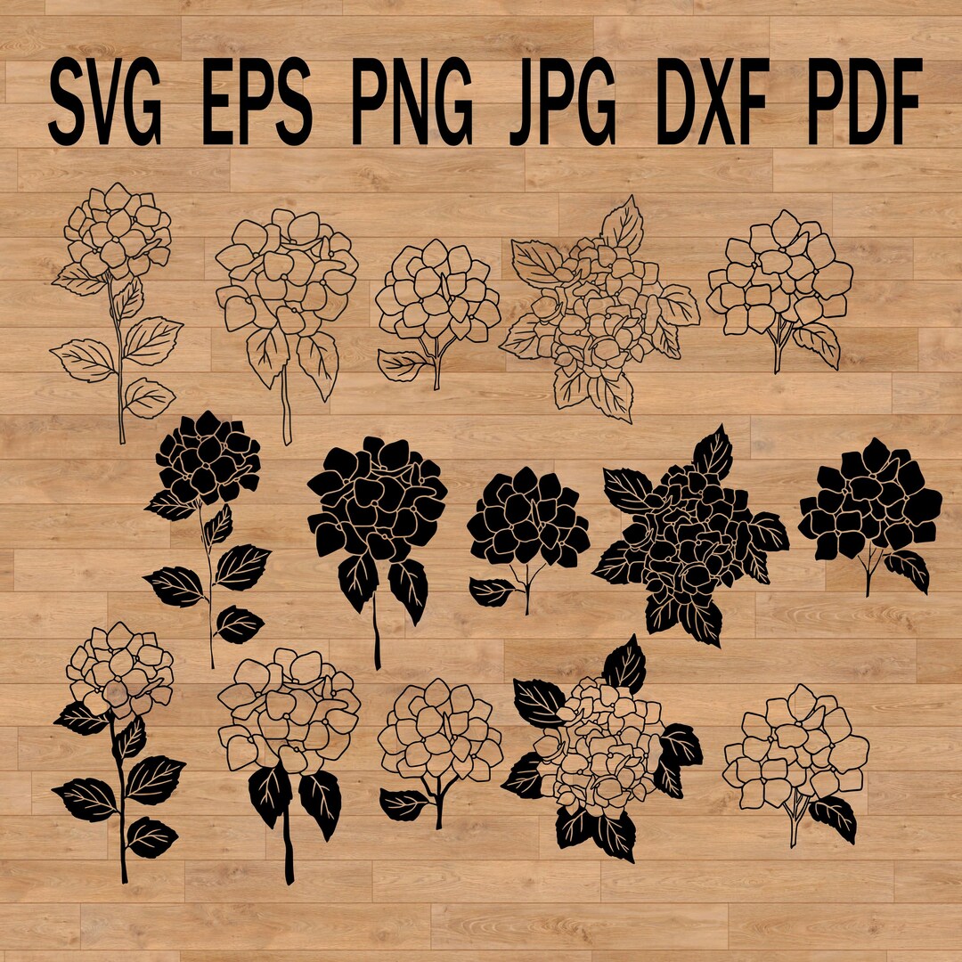 Hydrangea Svg File Cutting Plotter Wedding Flower Svg Hydrangea ...