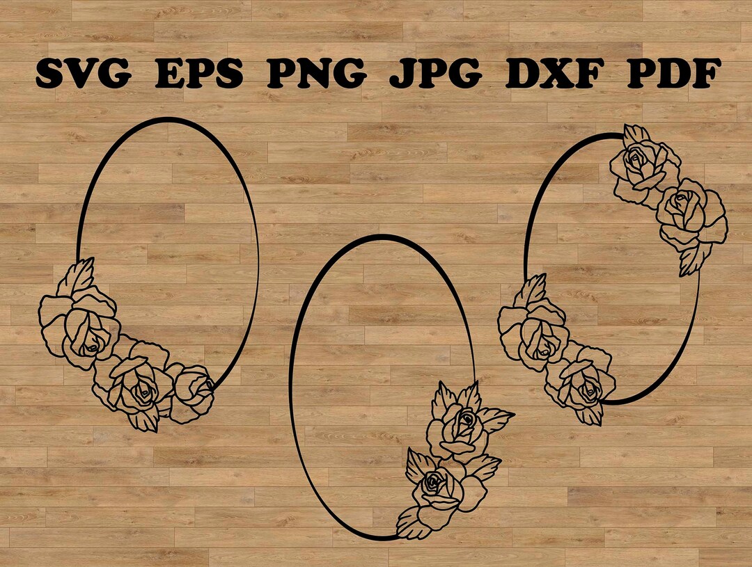 Rose Frame Svg, Roses Svg, Rose Cricut, Botanical Svg, Roses Silhouette ...