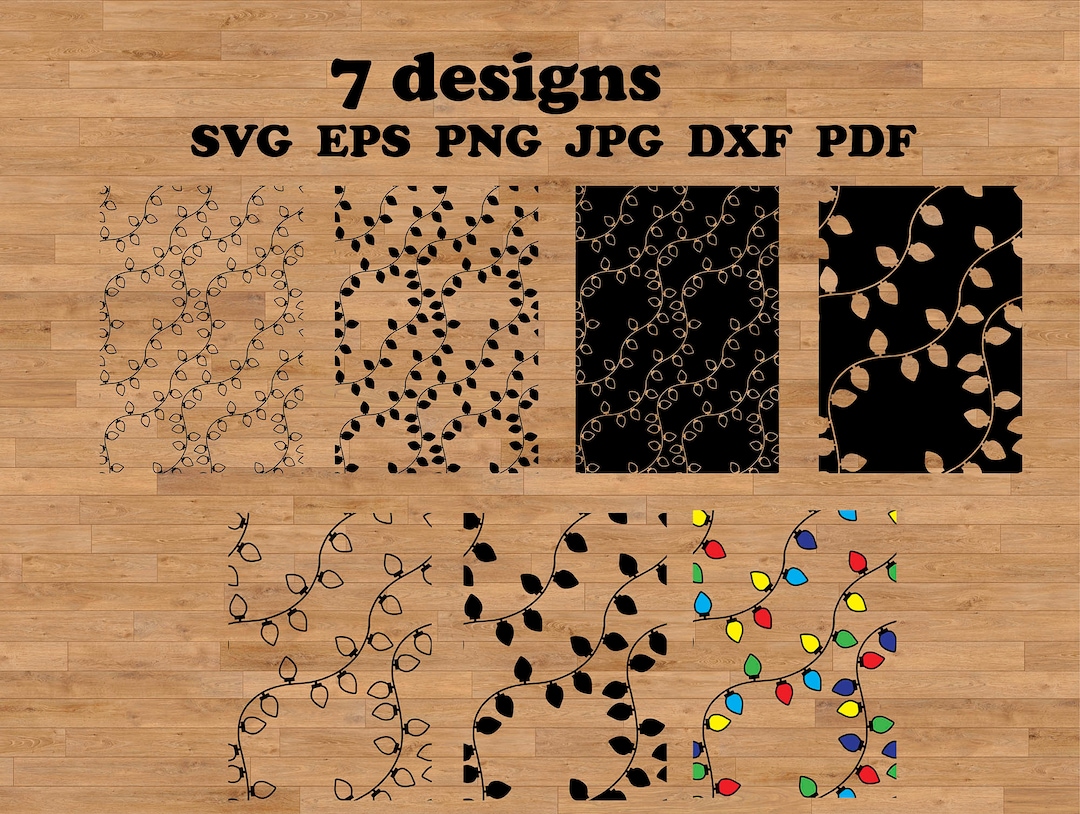 Garland Svg, Christmas Tree Garland Pattern Svg, Birthday Garland Svg ...