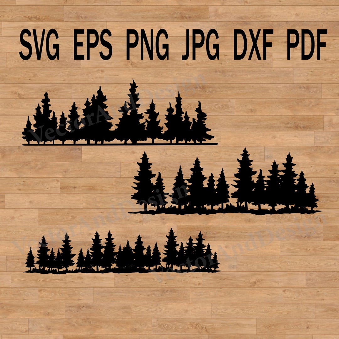 Forest Scene SVG Bundle, Landscape Svg File, Nature Clipart, Forest ...