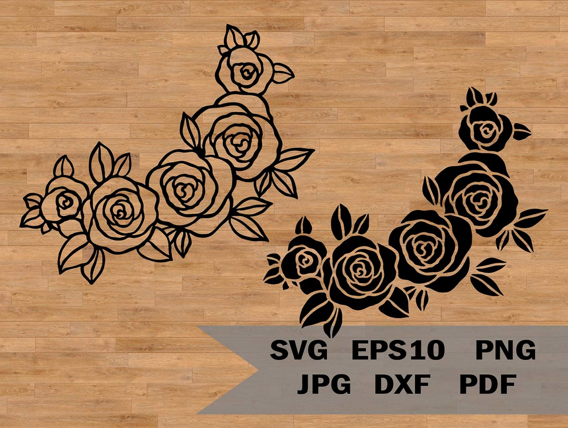 Roses Svg Flower Corner Svg Flower Frame Svg Spring Svg - Etsy UK
