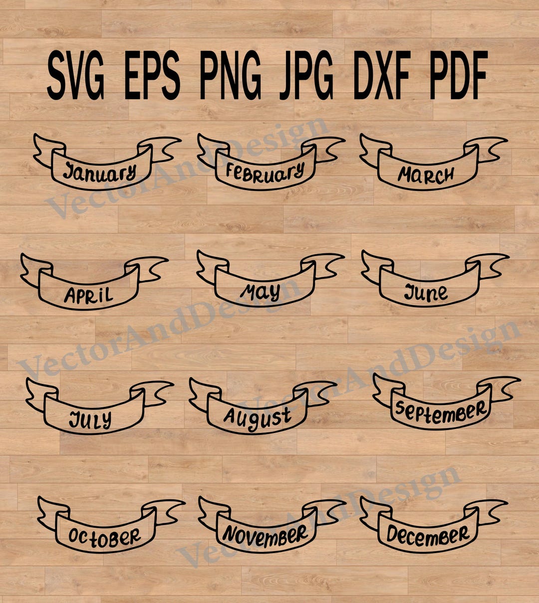 Month Svg File, Calendar Birth Month Svg, Calendar Month Script Svg ...