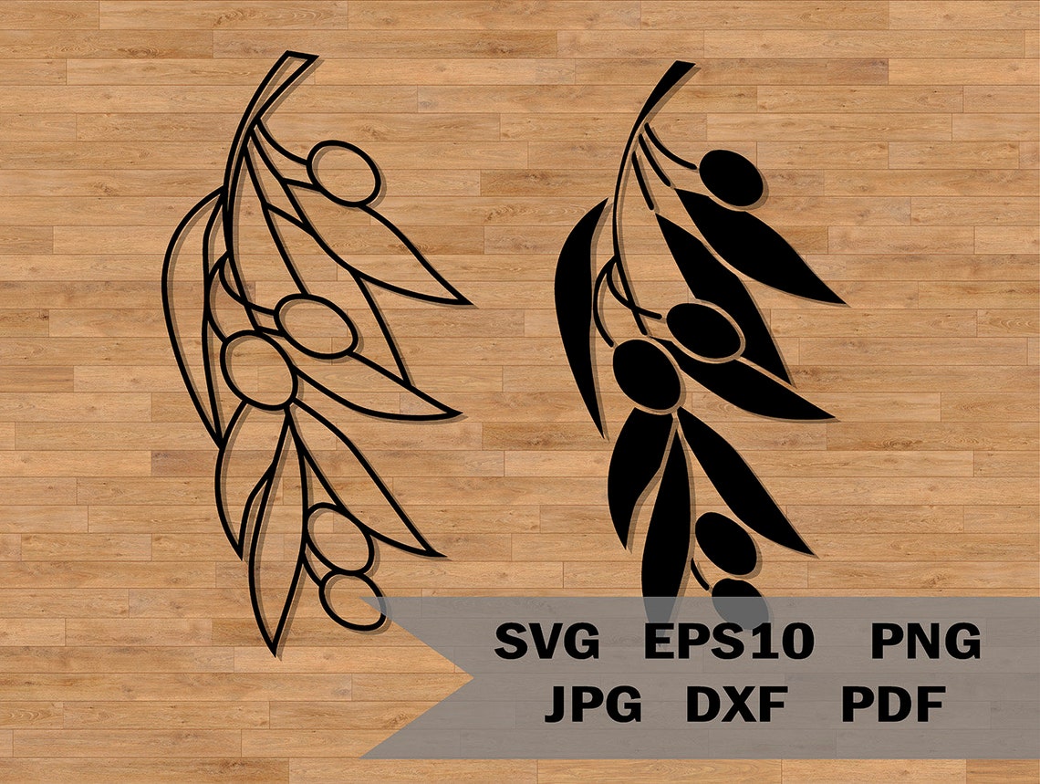Olive Branches Template SVG, Logo Design Element, Planner Clipart ...
