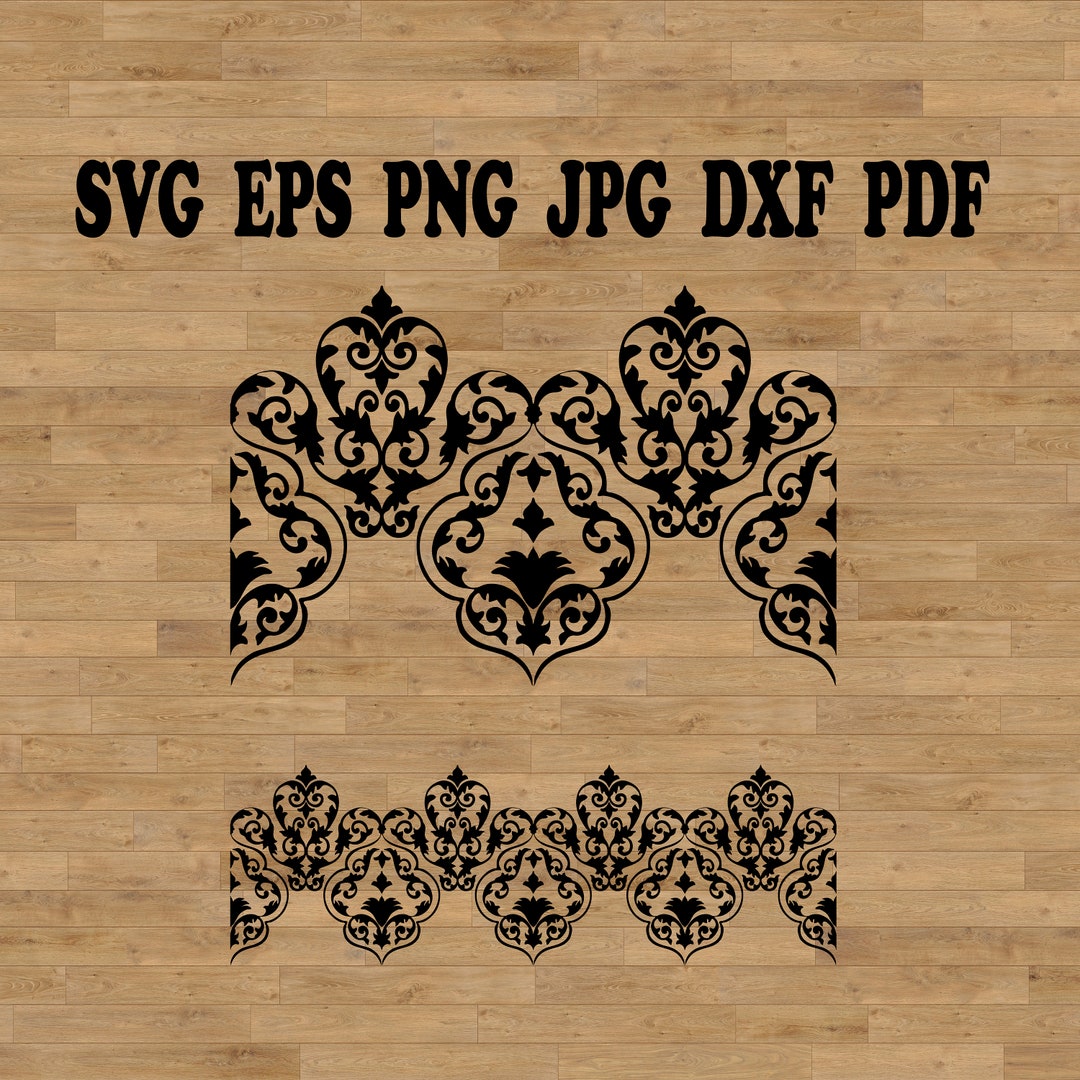 Seamless Damask Border Svg, Seamless Lace Svg, Damask Pattern, Seamless ...