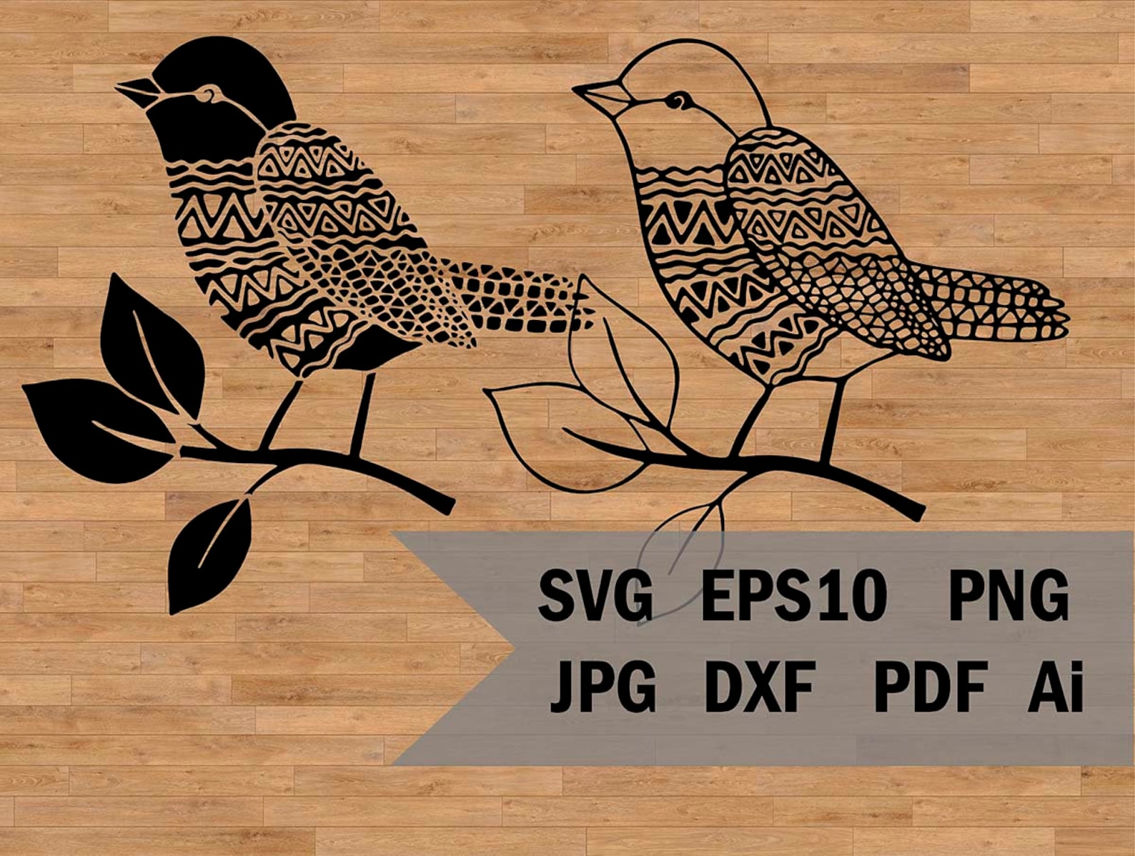 Bird Template Svg Bird With an Abstract Pattern Stencil Svg | Etsy