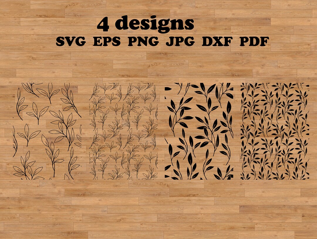 Leaves Pattern SVG, Branches With Leaves, Flower Pattern SVG, Seamless ...
