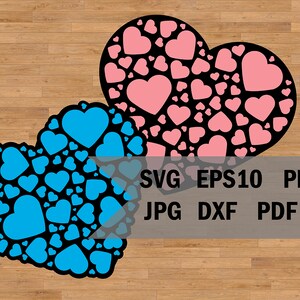 Hearts SVG Cut File for Cricut and Silhouette, Vector Graphics Love ...