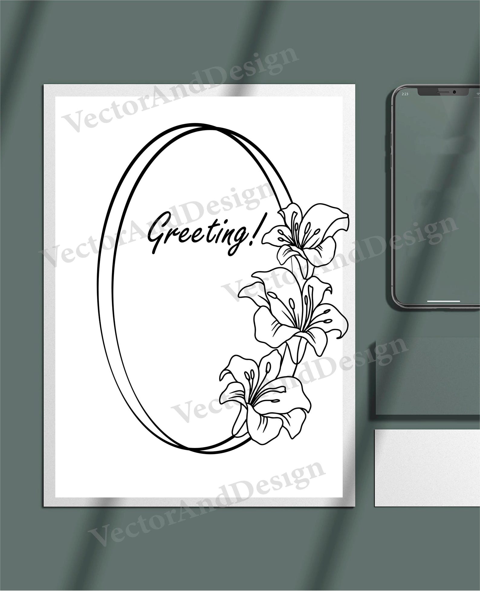 Lily Frame Svg, Digital Wedding Logo, Blossom Wreath Lily Flowers ...