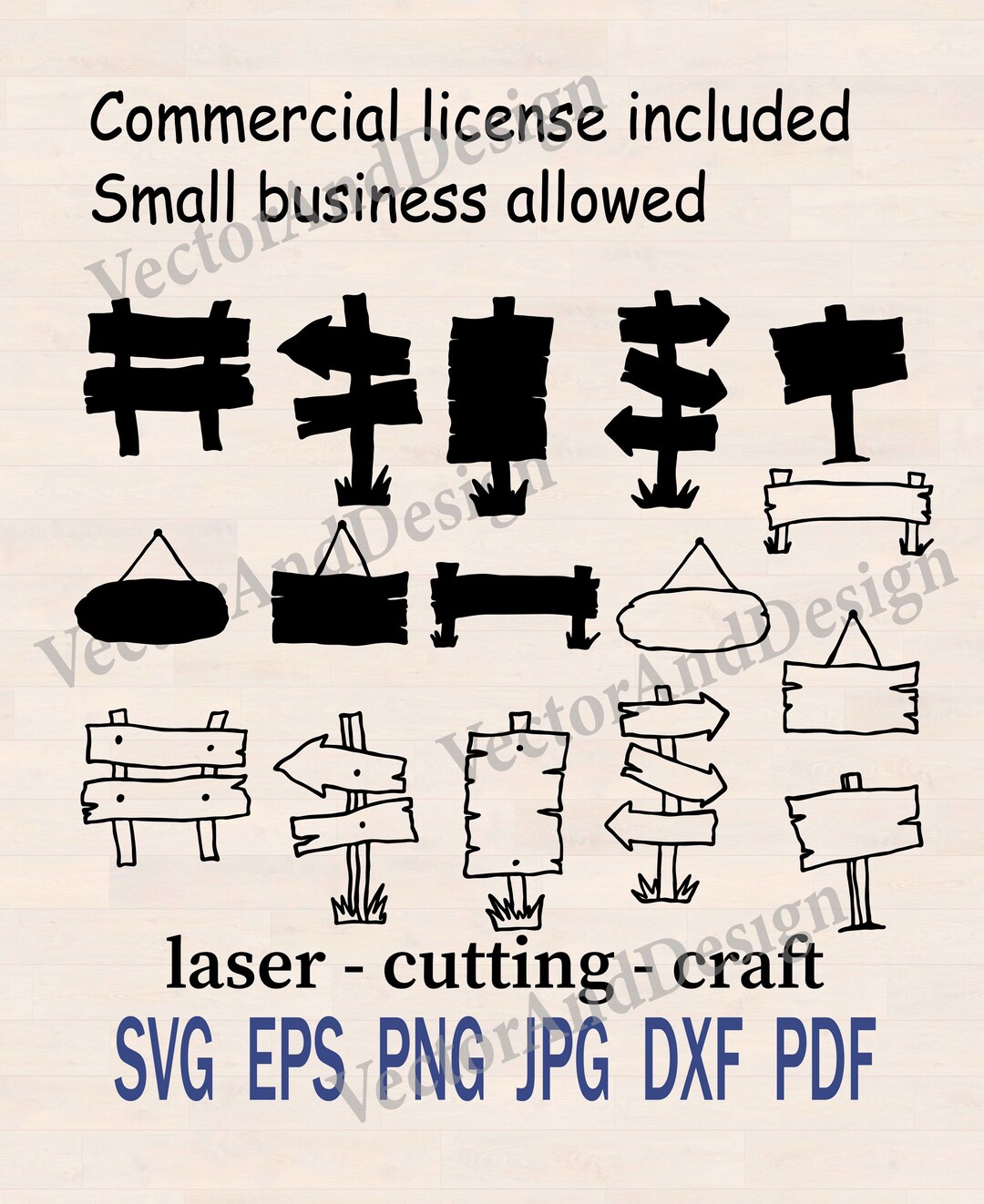 Wood Sign Banner Cut File Templates, Road Signs SVG, Clipart Vinyl File ...