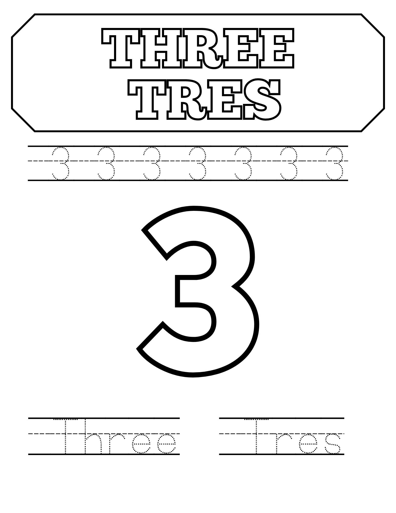 Counting Numbers 1-10 in English and Spanish Printables (digital ...