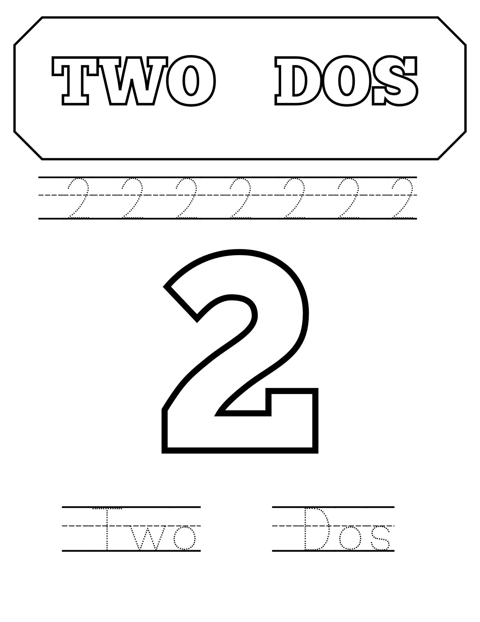 Counting Numbers 1-10 in English and Spanish Printables (digital ...