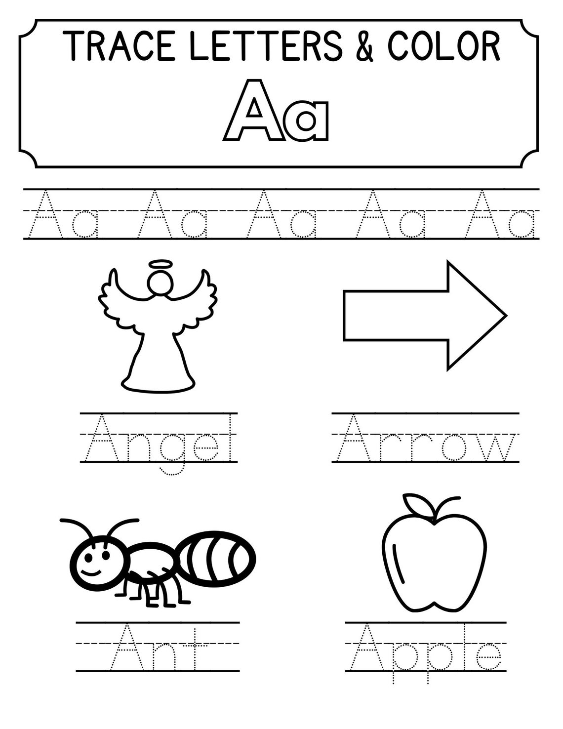 26 Page Trace and Color Letters Plus 1 Personalized Trace My Name Page ...