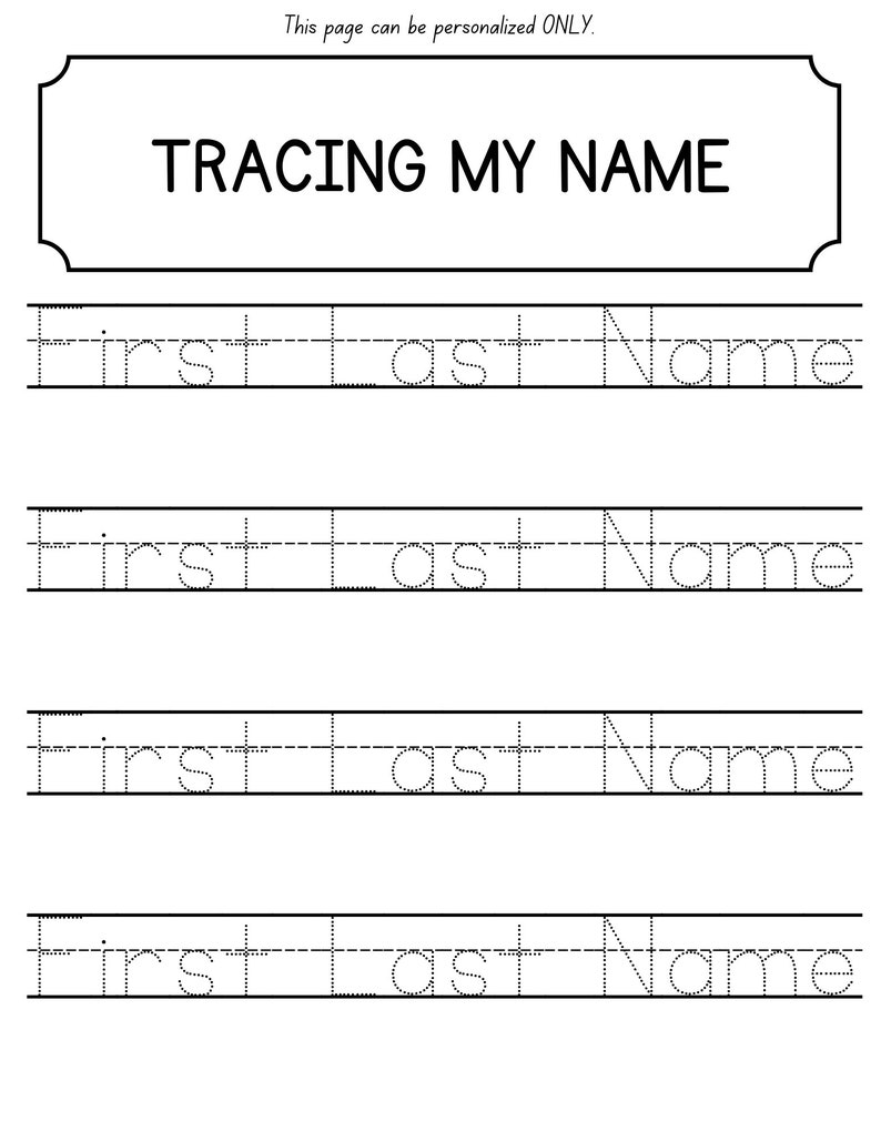 26 Page Trace and Color Letters Plus 1 Personalized Trace My Name Page ...