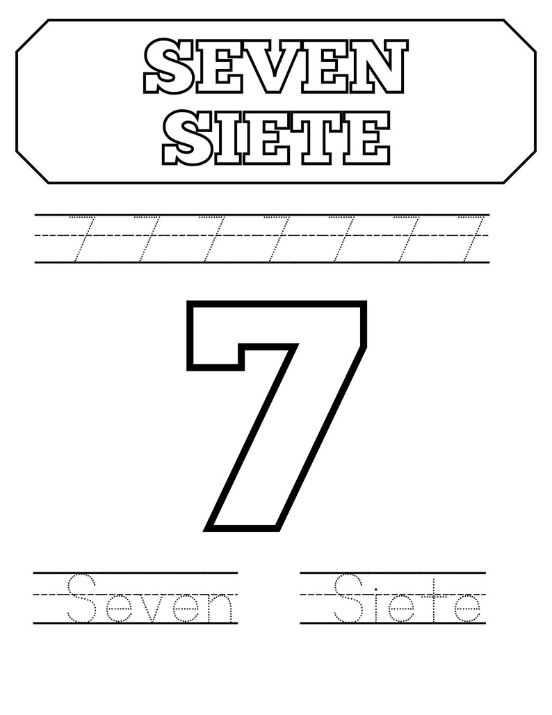 Counting Numbers 1-10 in English and Spanish Printables (digital ...