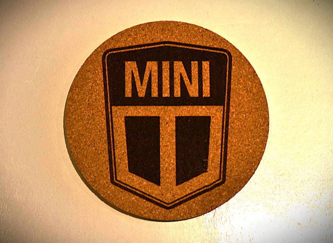 Classic Mini Bonnet Emblem, Cork Coaster Round, Car Gift, Accessory - Etsy
