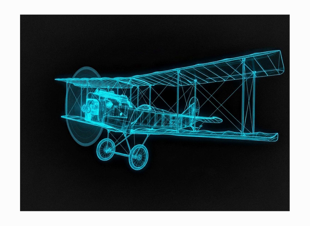 World War I Biplane Blueprint Stretched Canvas Print - Etsy