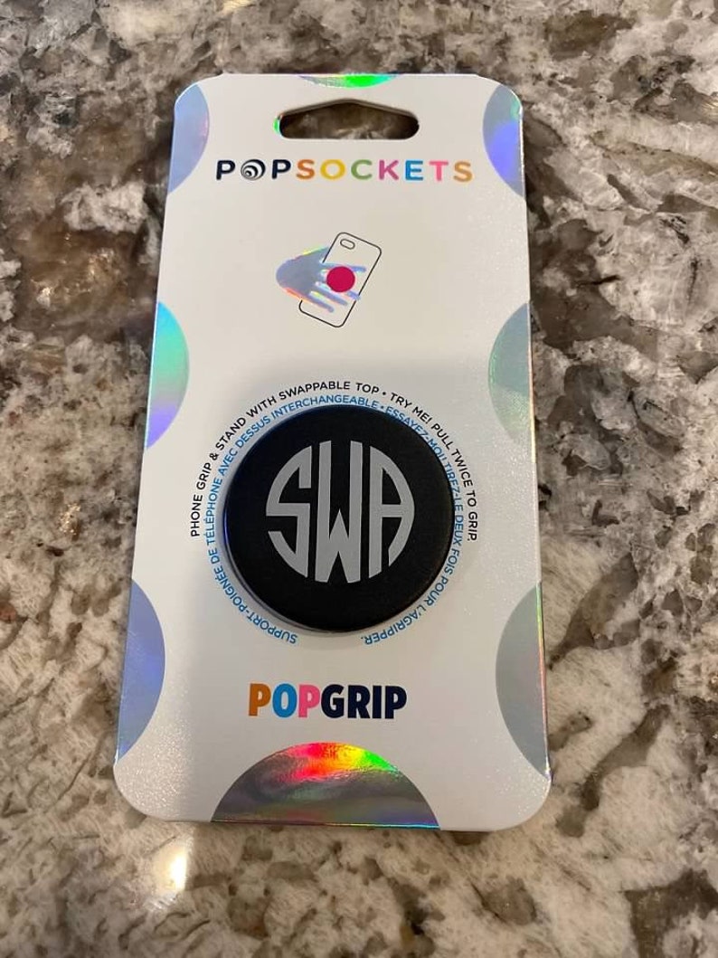 Vinyl Monogrammed Decal for Pop Socket - Etsy