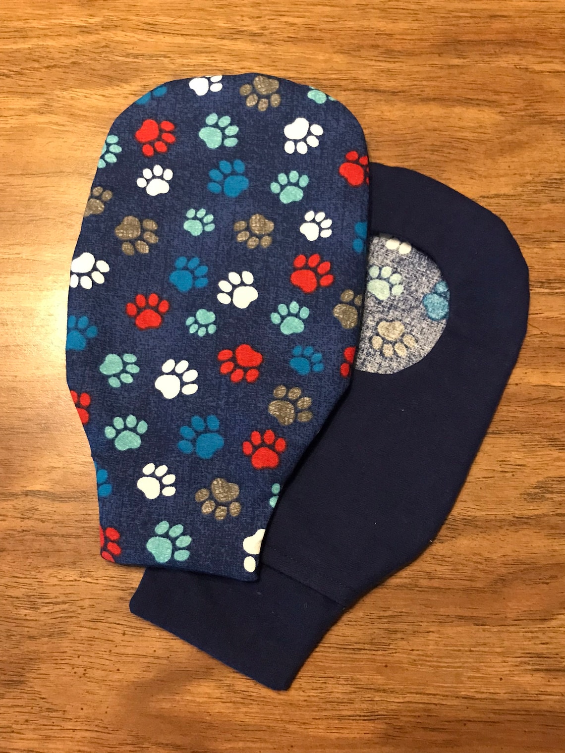 Puppy Prints on Navy - Etsy