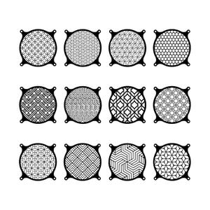 Geometric Fan Cover Designs, 120mm Computer Fan Grills for Gaming Setup ...