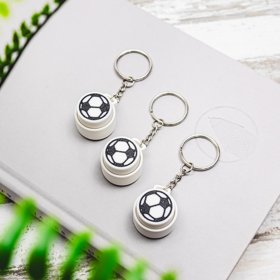 Soccer Ball Fidget Clicking Keychain With Clicky Button, Soccer ...