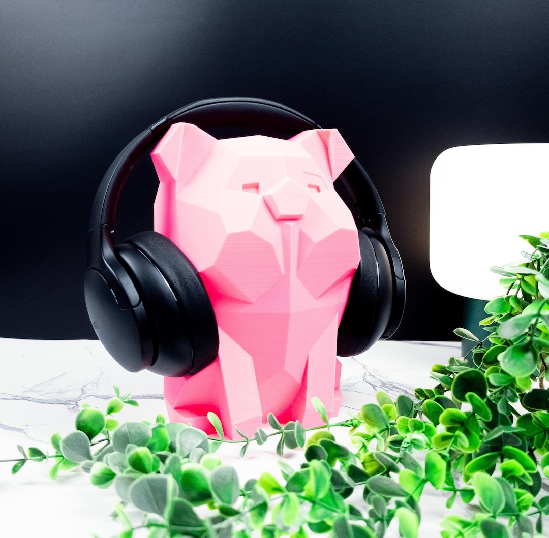 Pig Headphone Stand Cute Headset Holder for Gaming Desk Decor Animal ...