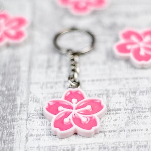Sakura Cherry Blossom Enamel Keychain, Sakura Flower Enamel Keychain ...