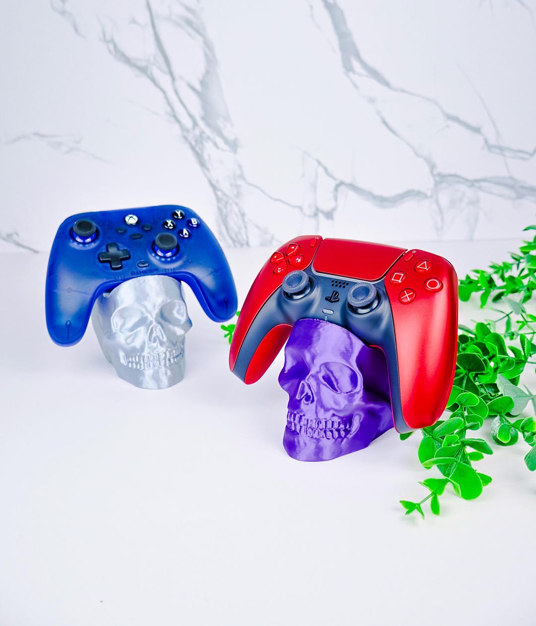 Skull Controller Holder for PS5 Xbox Controllers Gaming Desk Stand Gift ...
