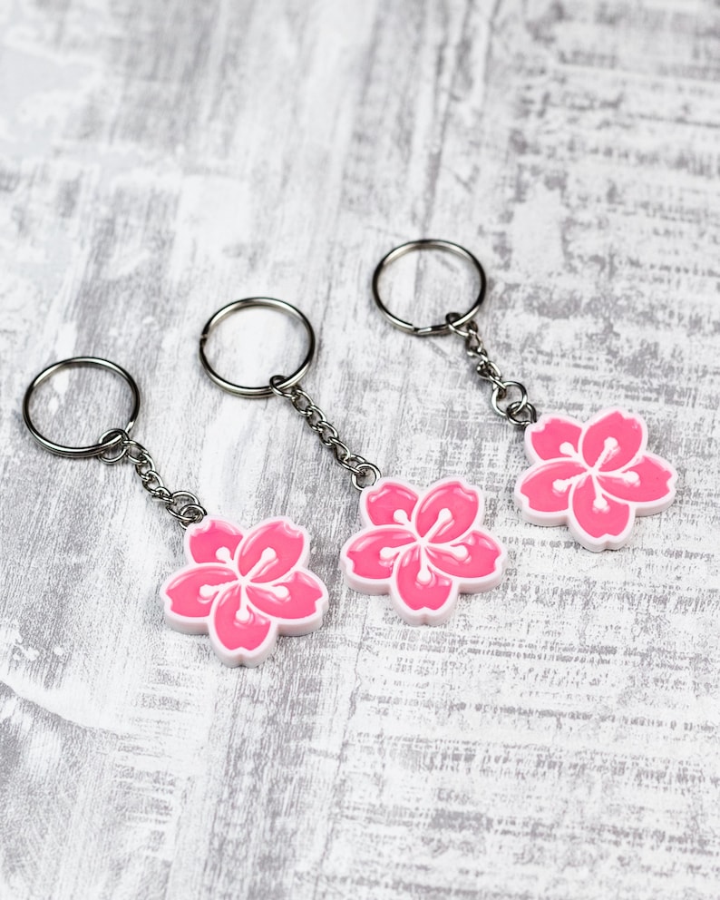 Sakura Cherry Blossom Enamel Keychain, Sakura Flower Enamel Keychain ...